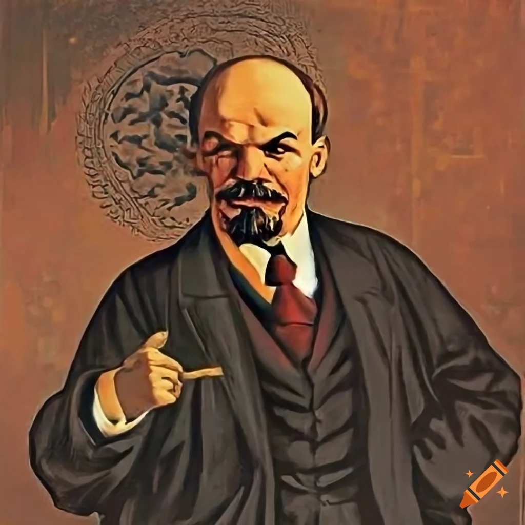 Vintage lenin propaganda poster on Craiyon