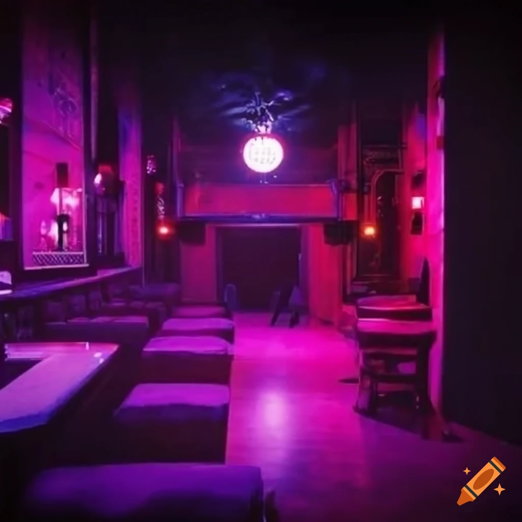 Purple disco club on Craiyon