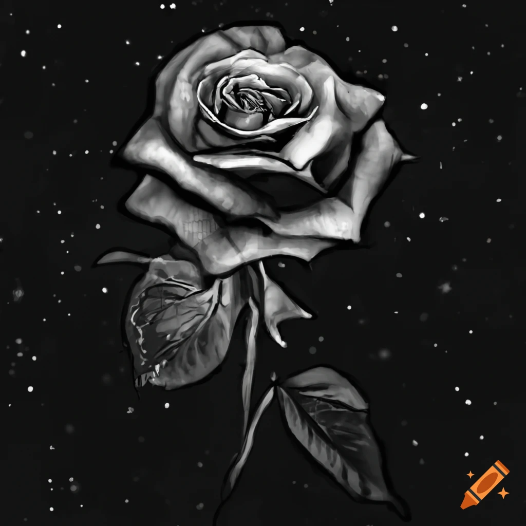 Rose floating in space on Craiyon