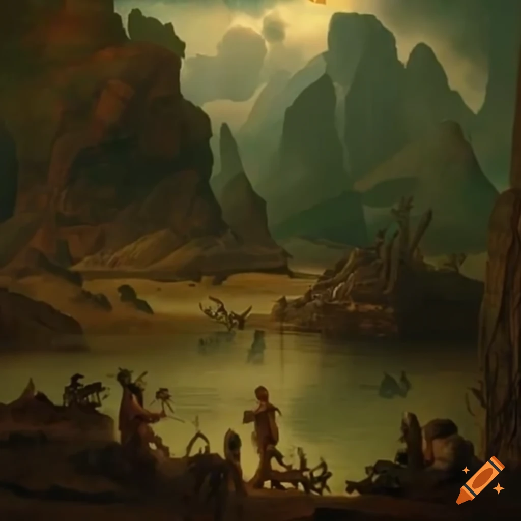 Peasants witnessing a natural apocalypse on Craiyon