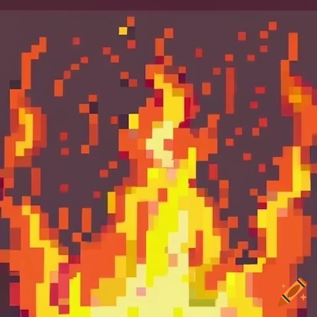 Pixel art fire on Craiyon