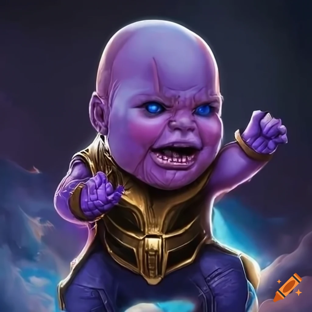 Baby thanos character on Craiyon