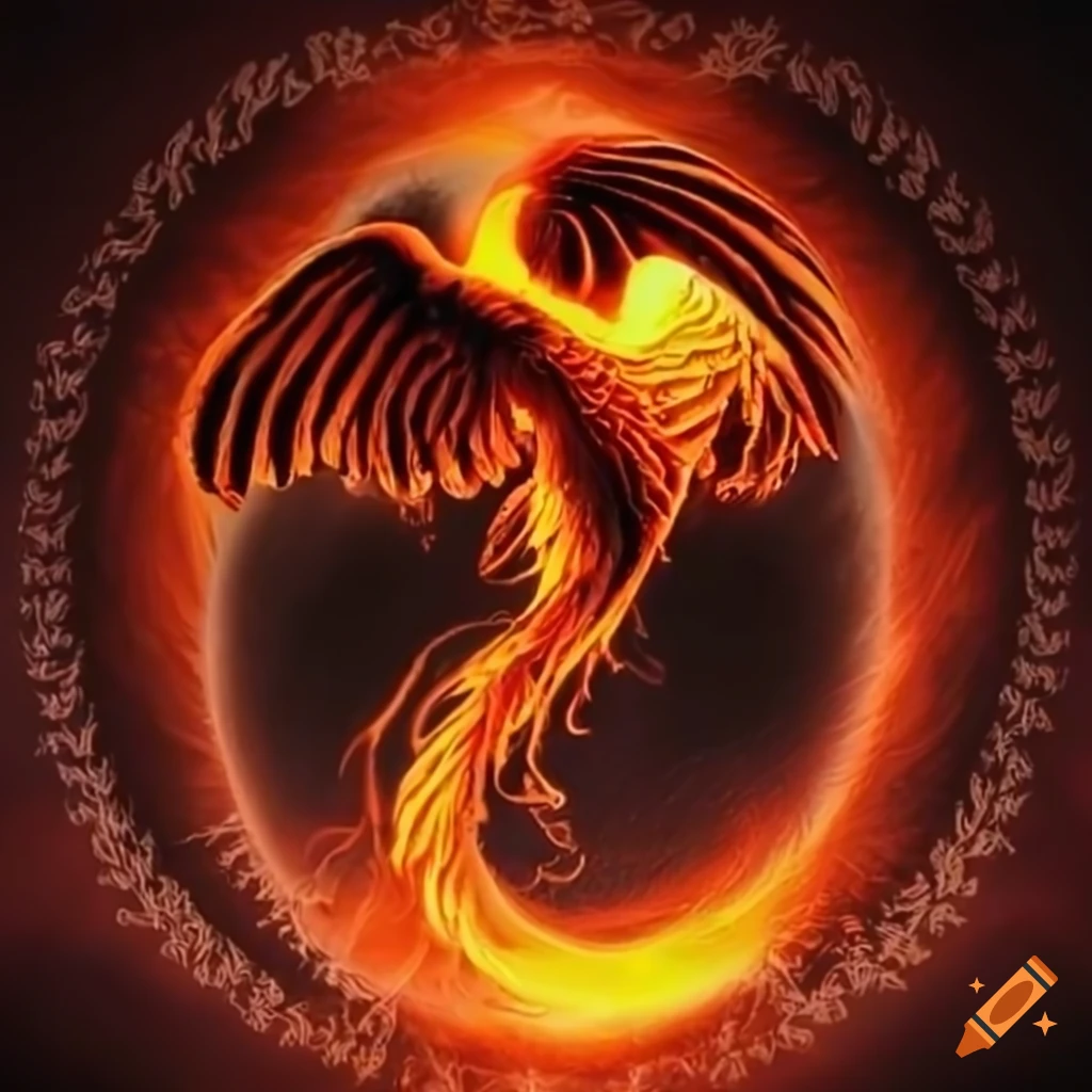 Phoenix rising with infinity symbol on Craiyon
