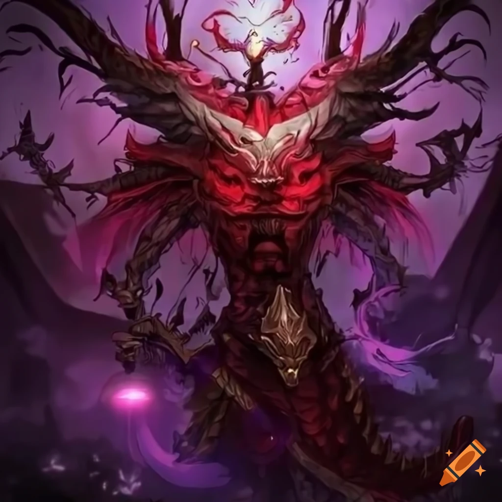 Anime sanguinus demon Chinese commander with dragon traits and vampire ...