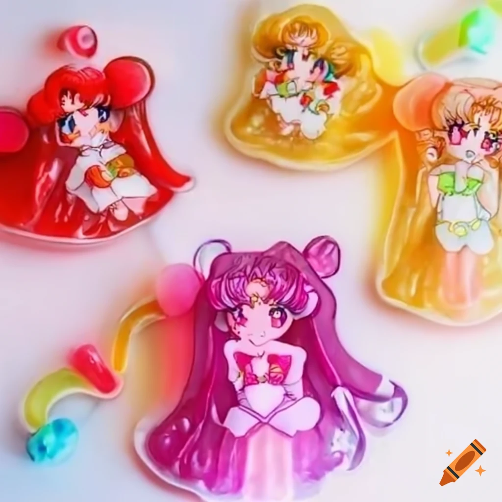 Sailor moon gummy candy on Craiyon