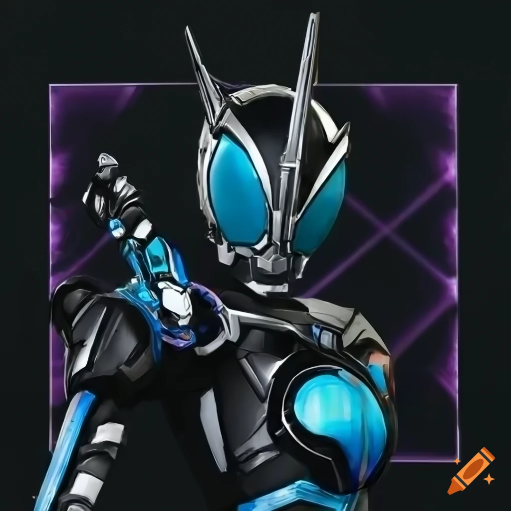 Photorealistic symmetrical female kamen rider on Craiyon