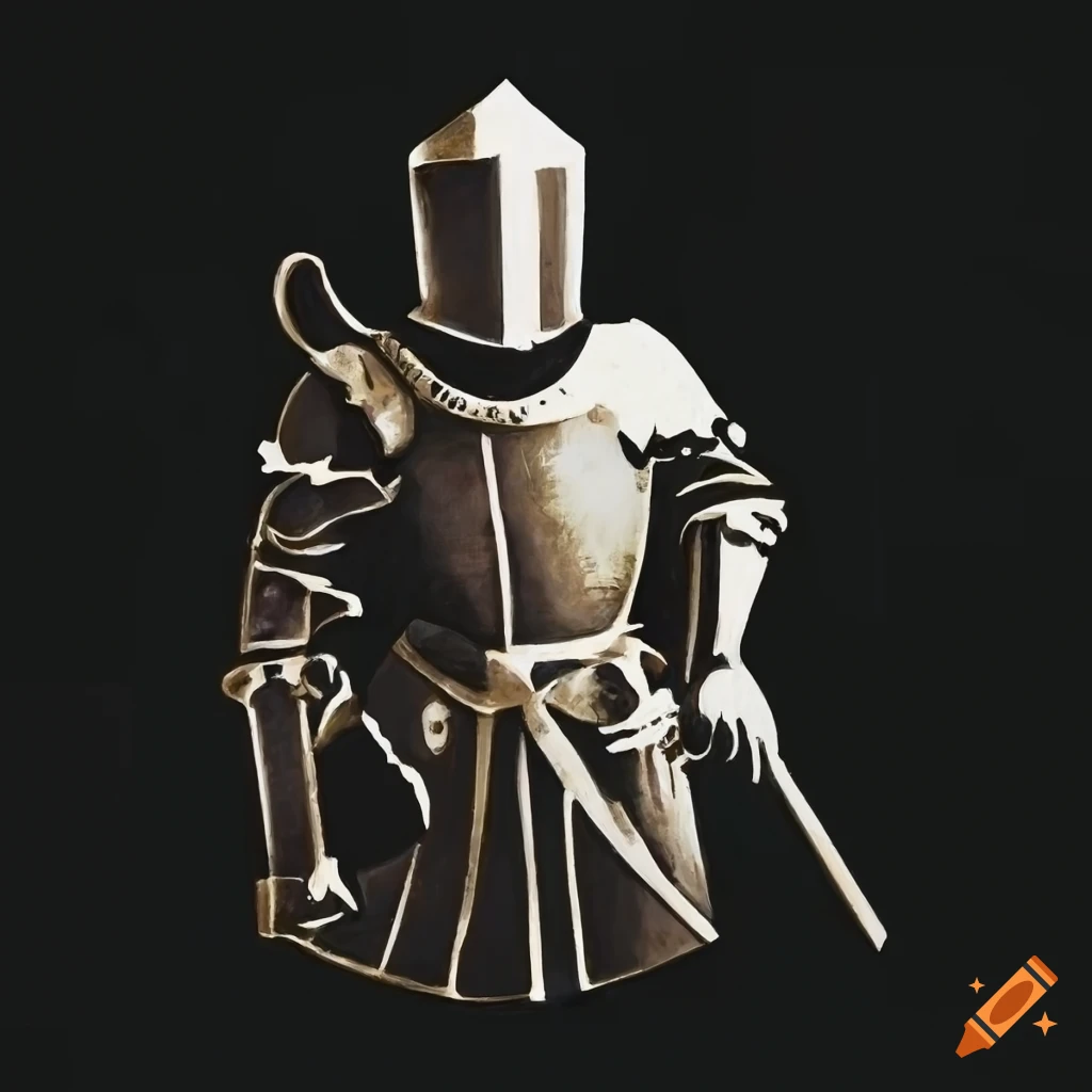 Medieval knight stencil on Craiyon