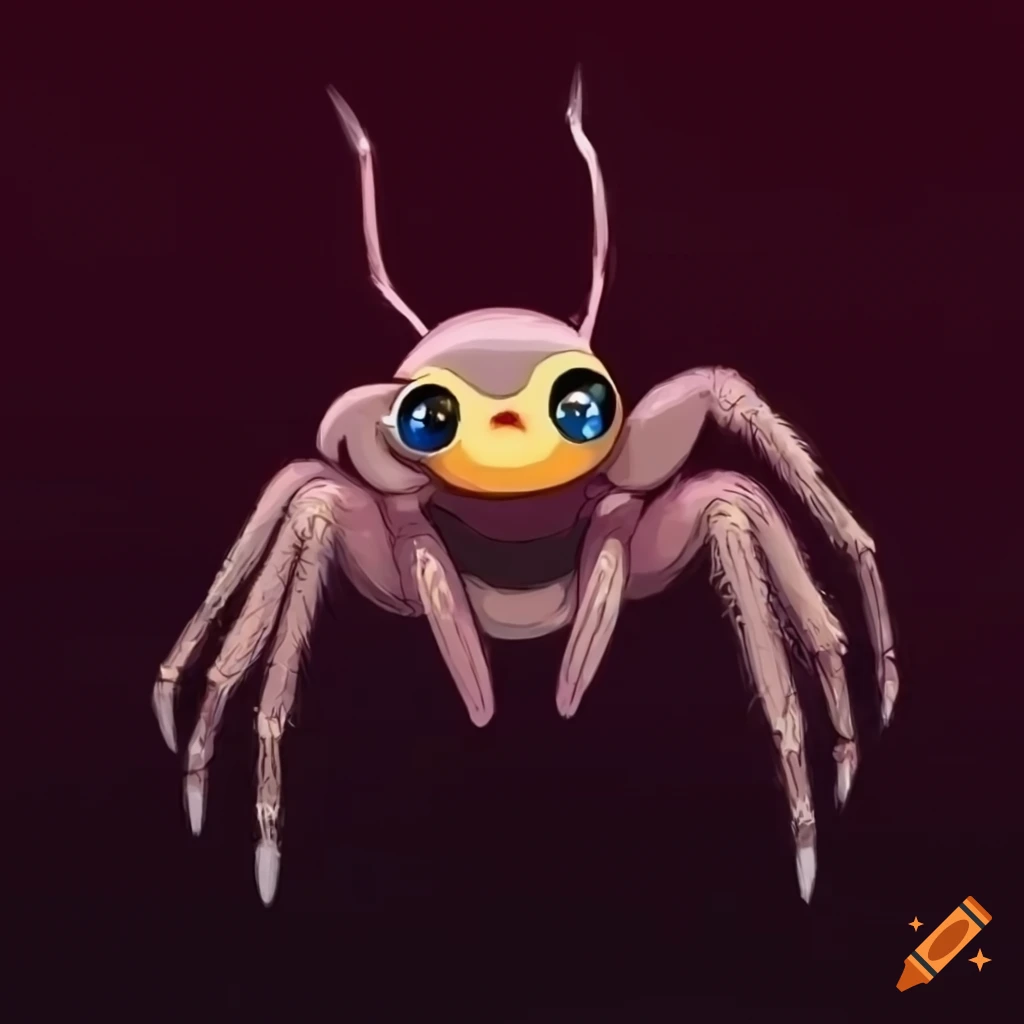 Jumping spider in kawaii anime style on Craiyon