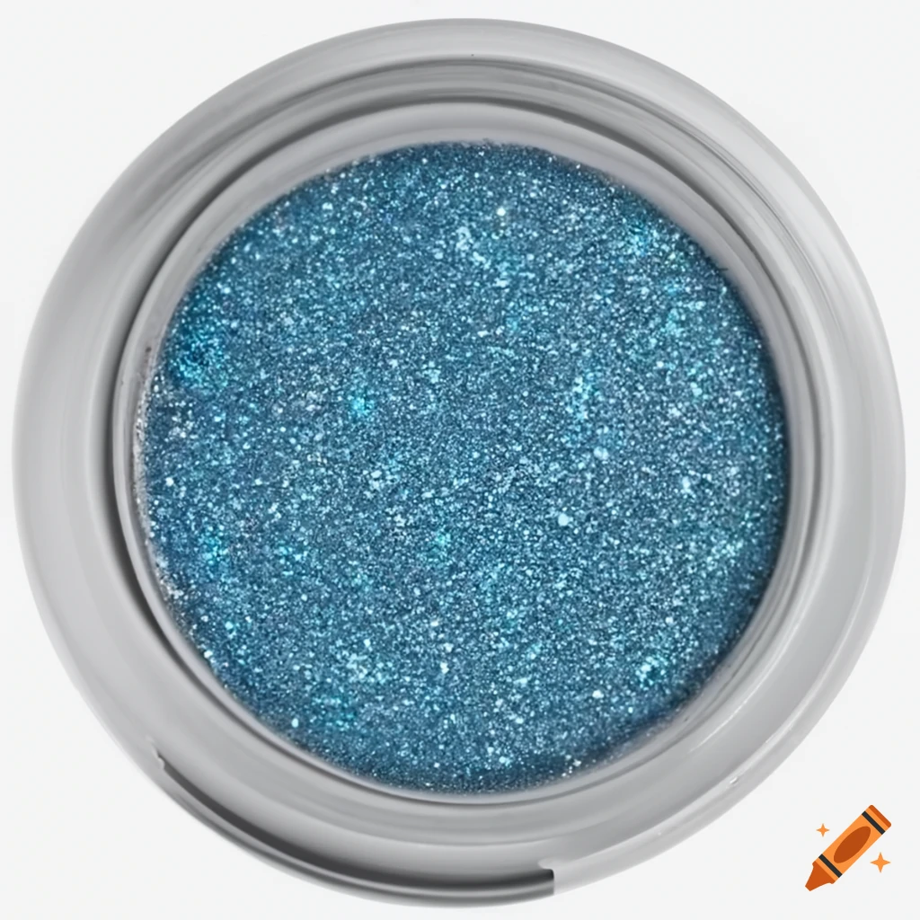 Blue shimmer eye shadow on white background on Craiyon