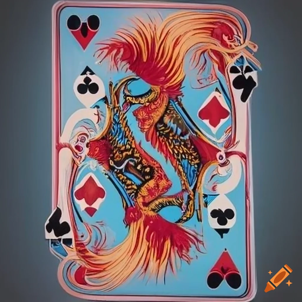 Rooster playing card on Craiyon
