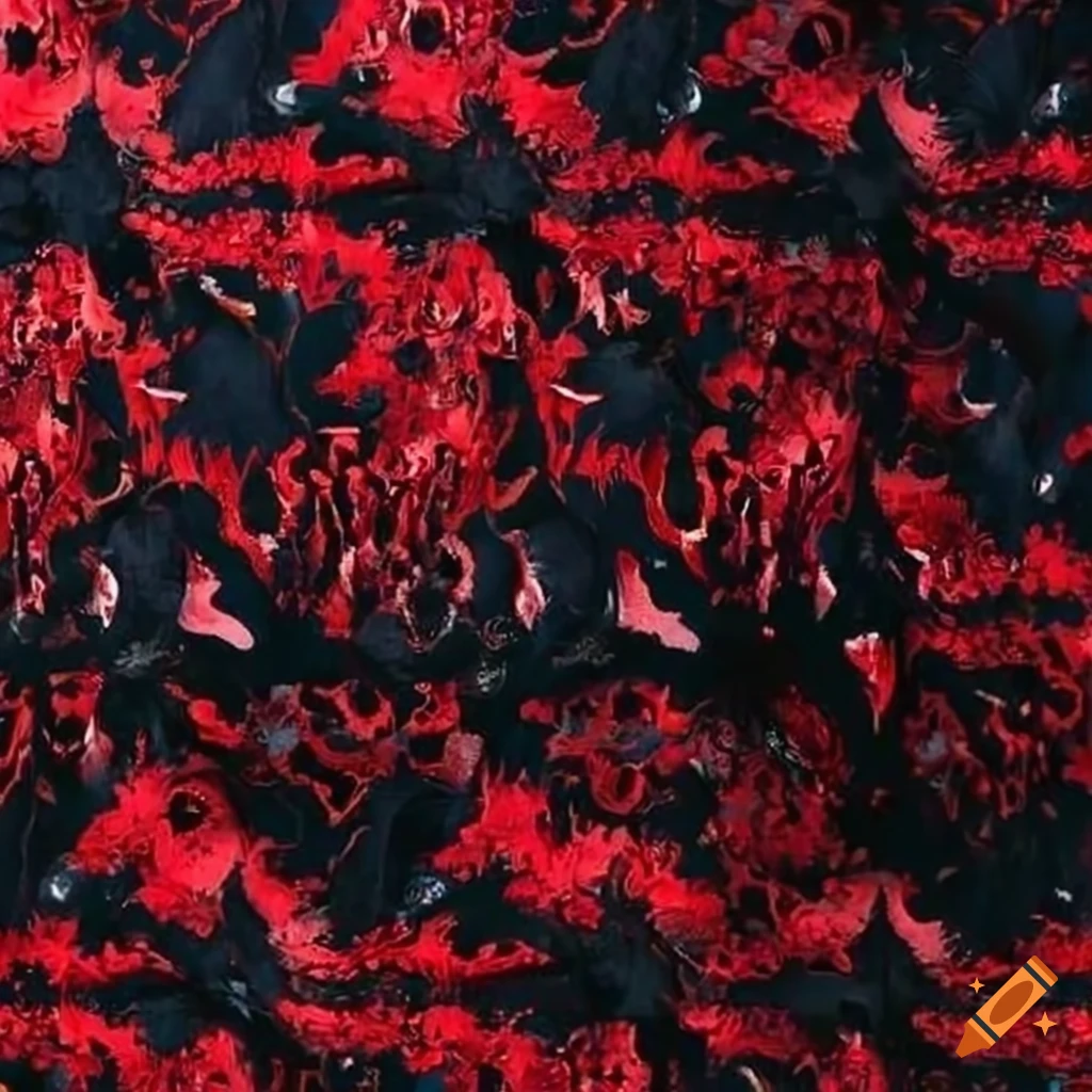 Black and red textiles combination on Craiyon