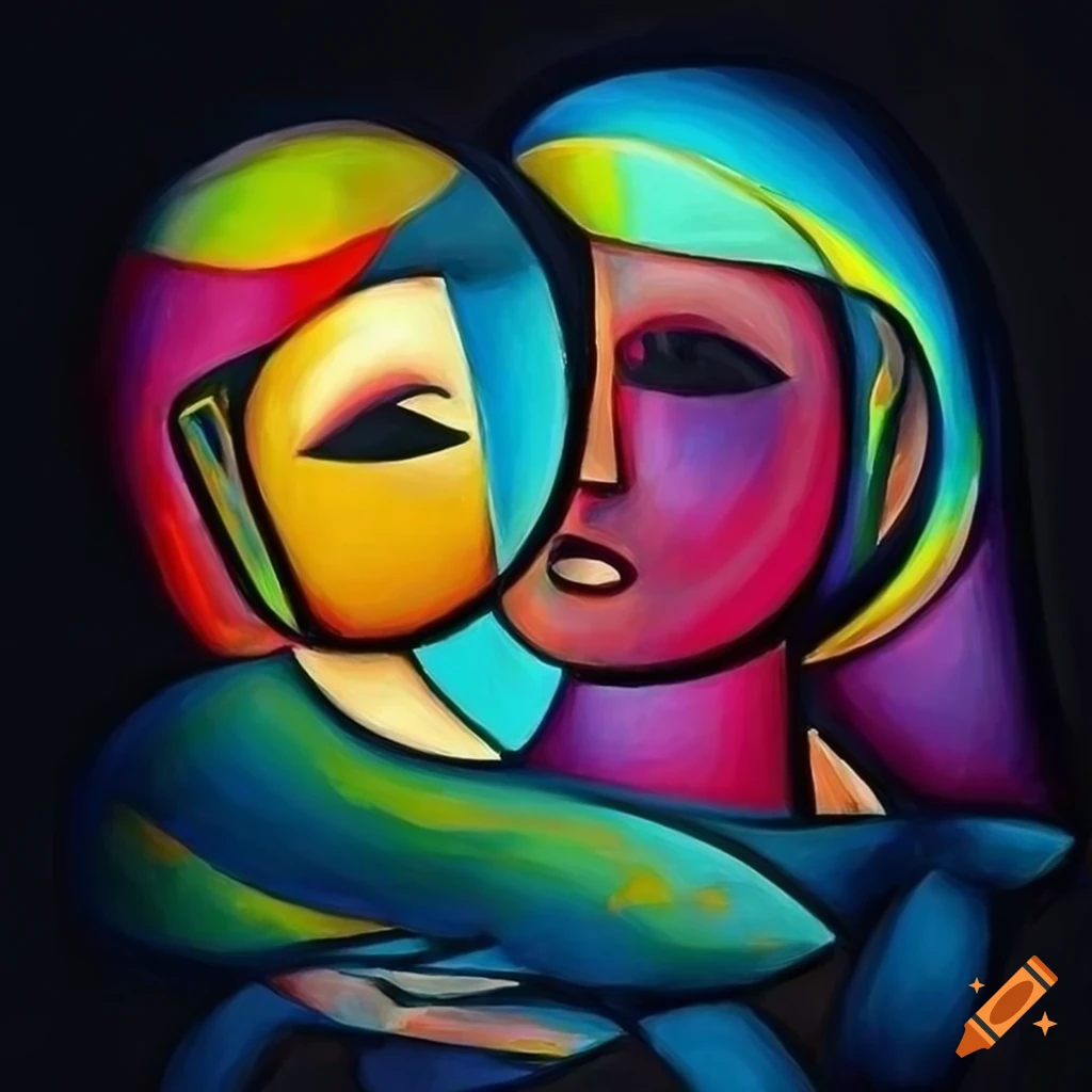 Pablo Picasso's Cubism art depicting motherly love on Craiyon