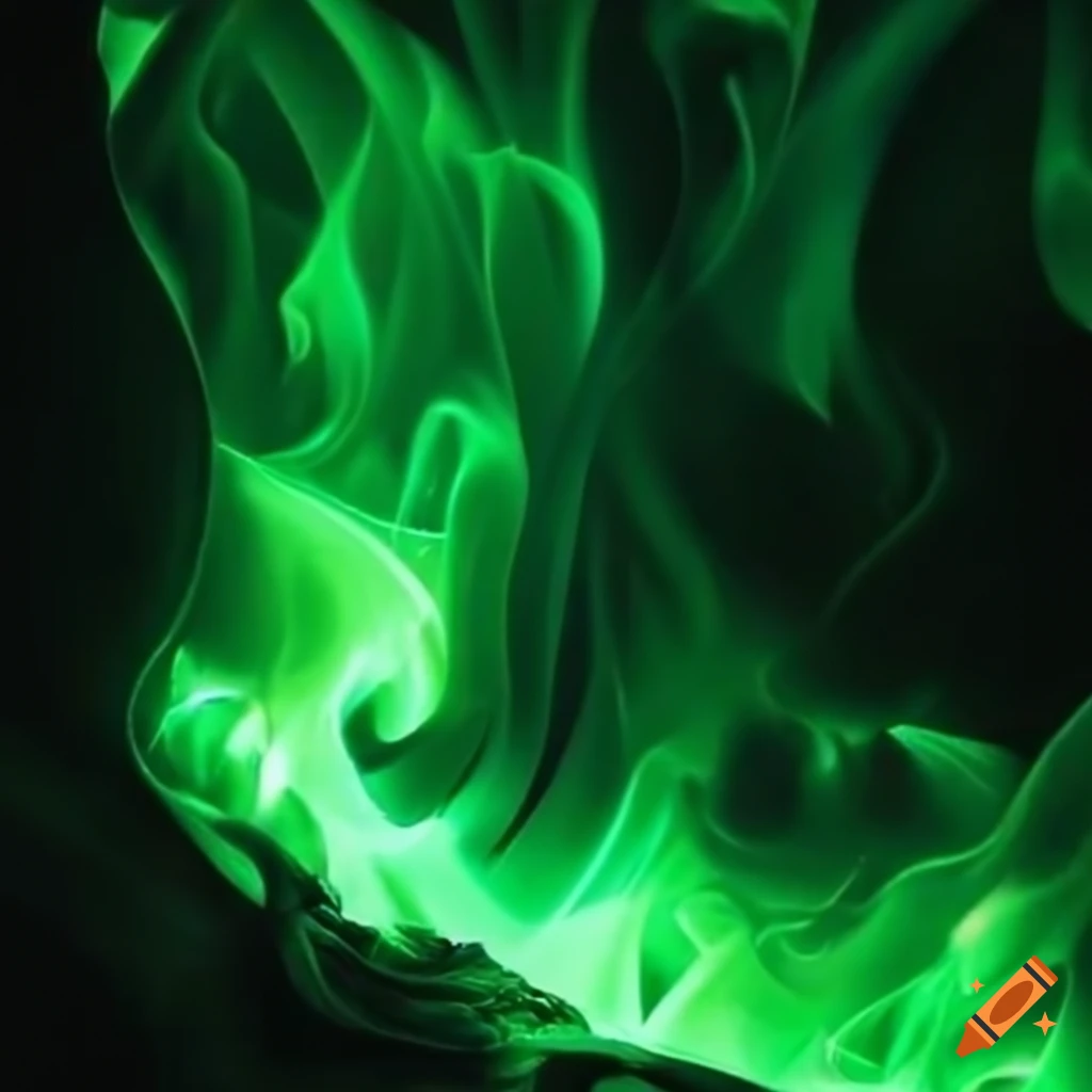 Green fire on Craiyon
