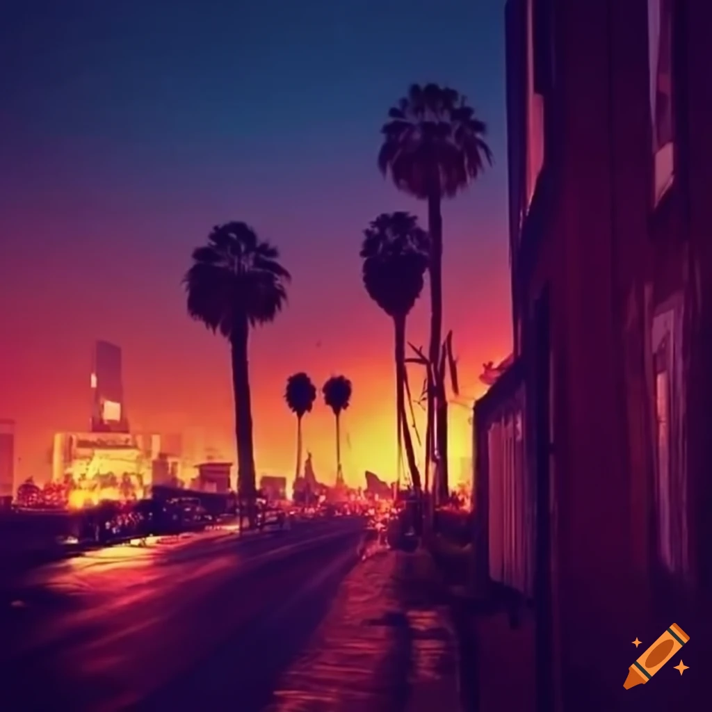 Los angeles skyline in the daytime with an urban backdrop on Craiyon