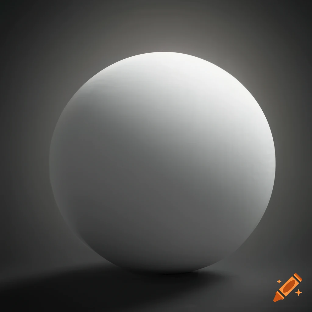 White sphere with left-sided lighting on Craiyon