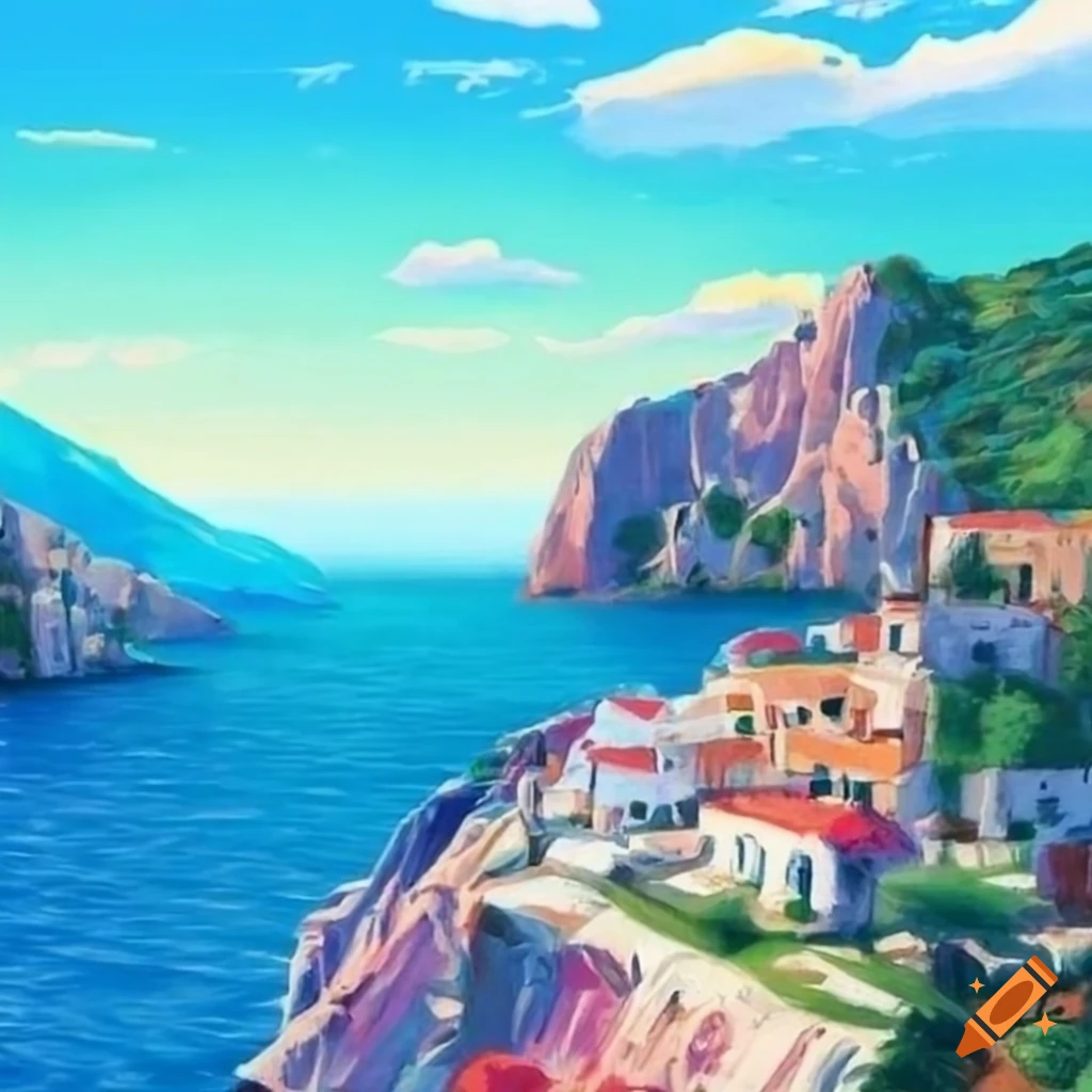 Greek landscape on Craiyon