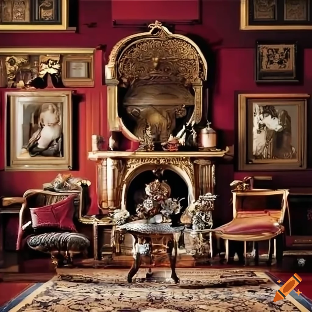 Victorian living room interior on Craiyon