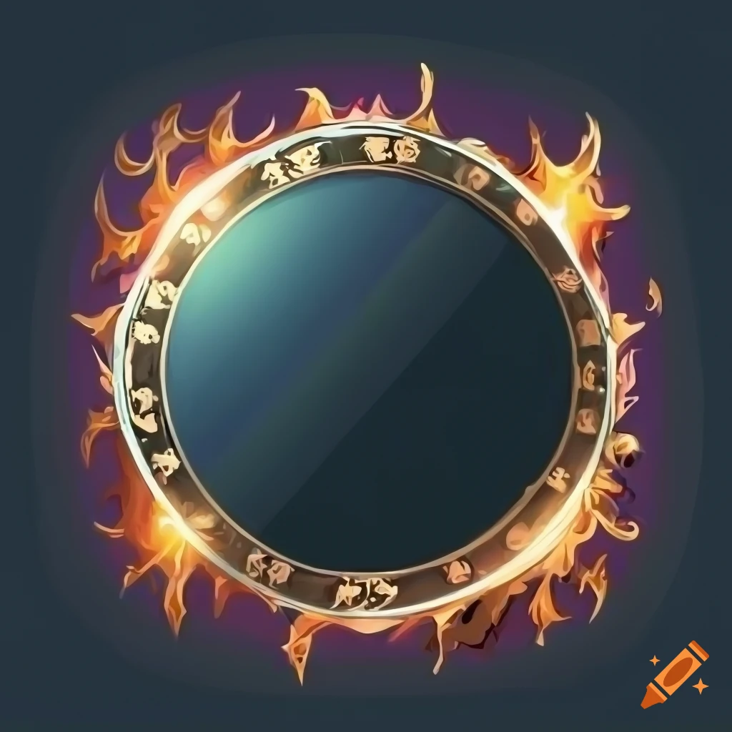 Round DnD token with sun motive and fancy border on Craiyon