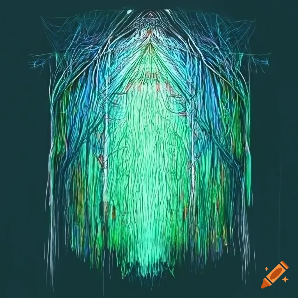 Abstract green and white representation of a non-parametric supervised learning algorithm for ...