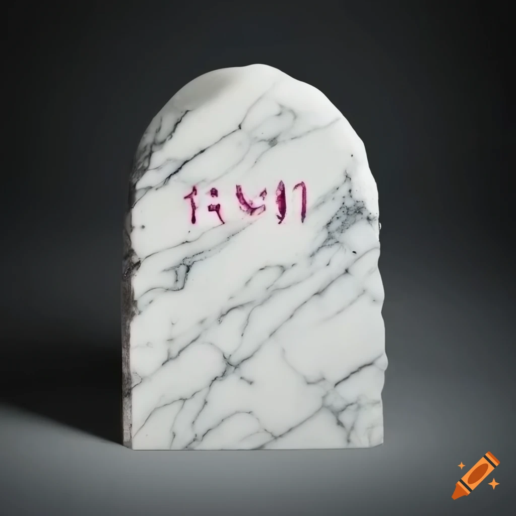 Black and white marble gravestone surrounded by the words RIP NEKO PINK ...