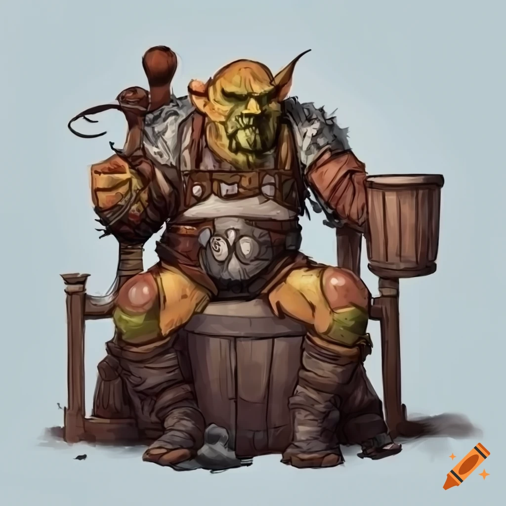 Bugbear from dungeons and dragons wearing a cowboy hat and overalls ...