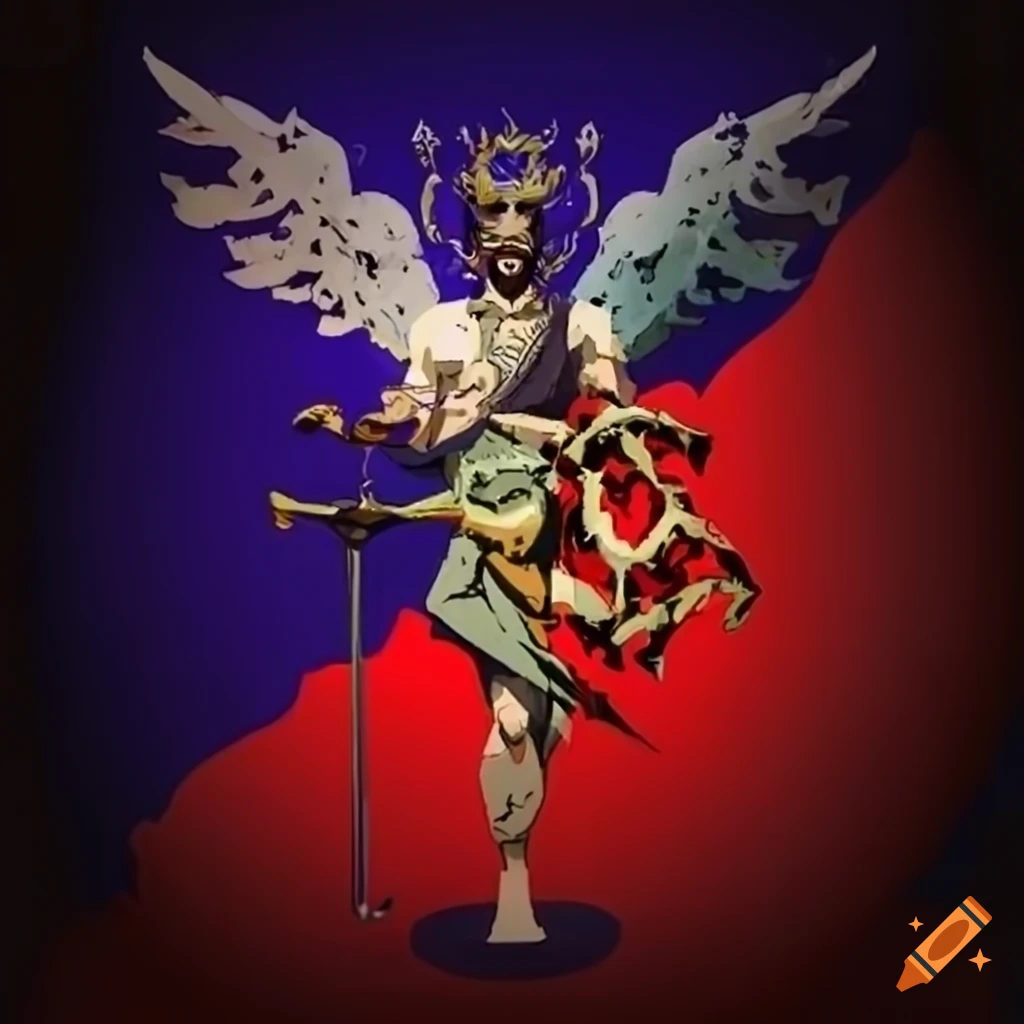 Flag with hades symbol on Craiyon