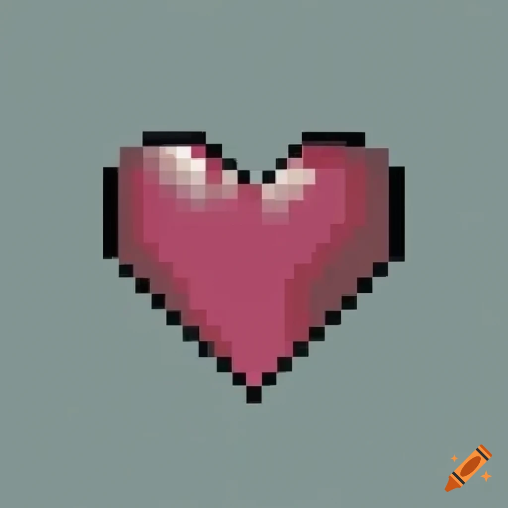 Pixel art heart on Craiyon