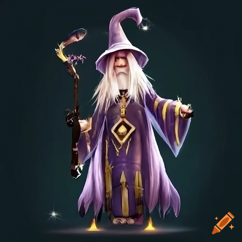 Colorful wizard character in final fantasy style on Craiyon