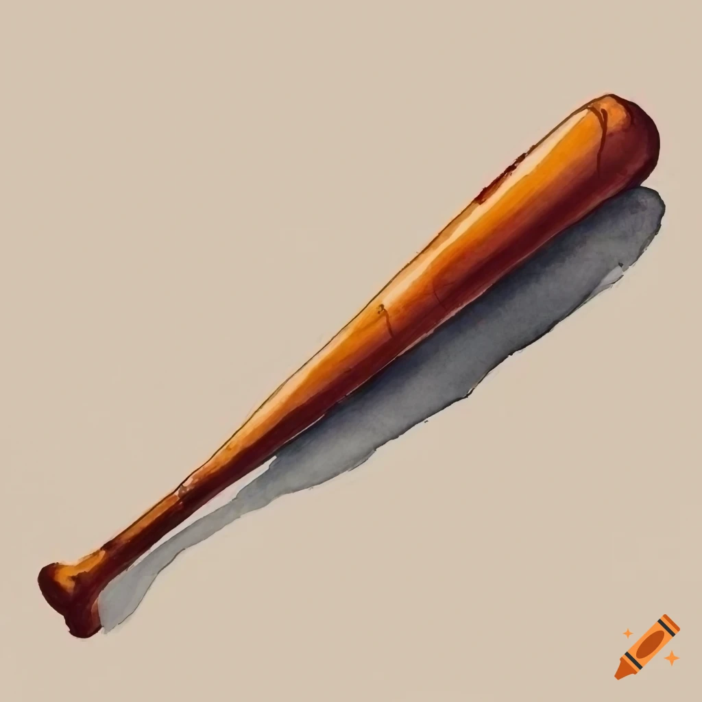 Baseball bat in watercolor on Craiyon