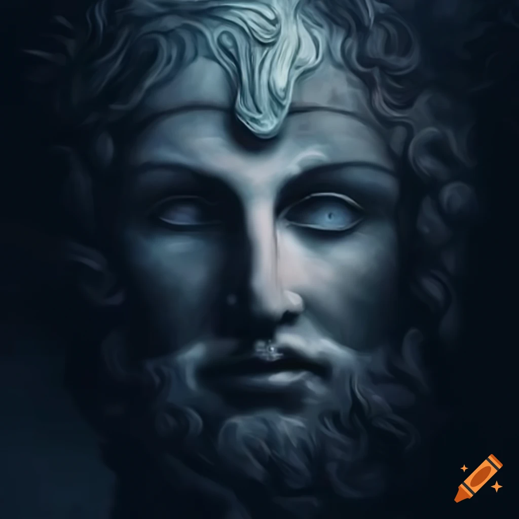 Depiction of greek god representing the darkness of the night on Craiyon