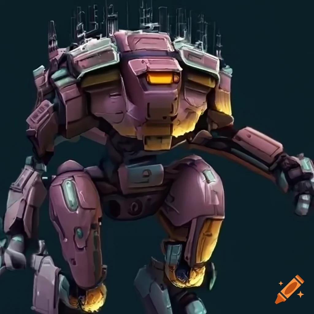 Cel shaded polymorphic hybrid mech on Craiyon