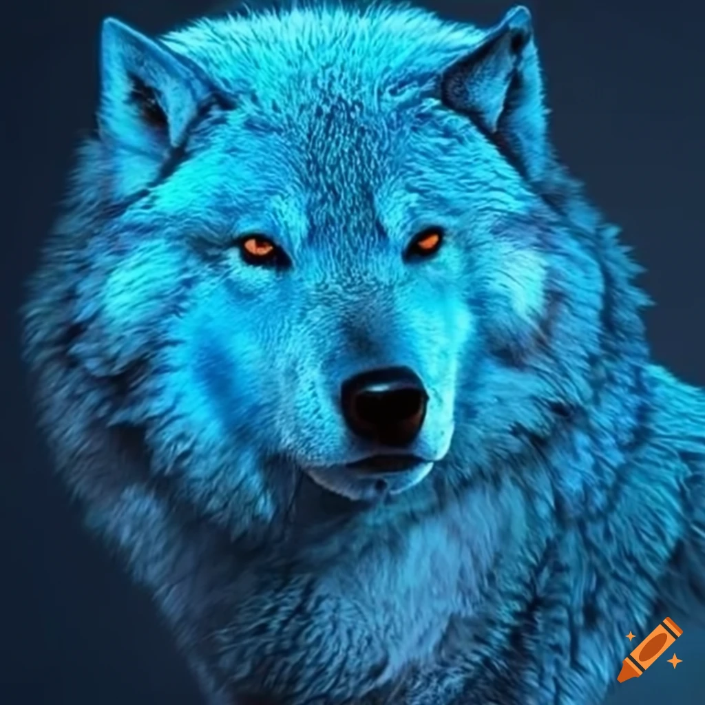 Giant blue wolf on Craiyon