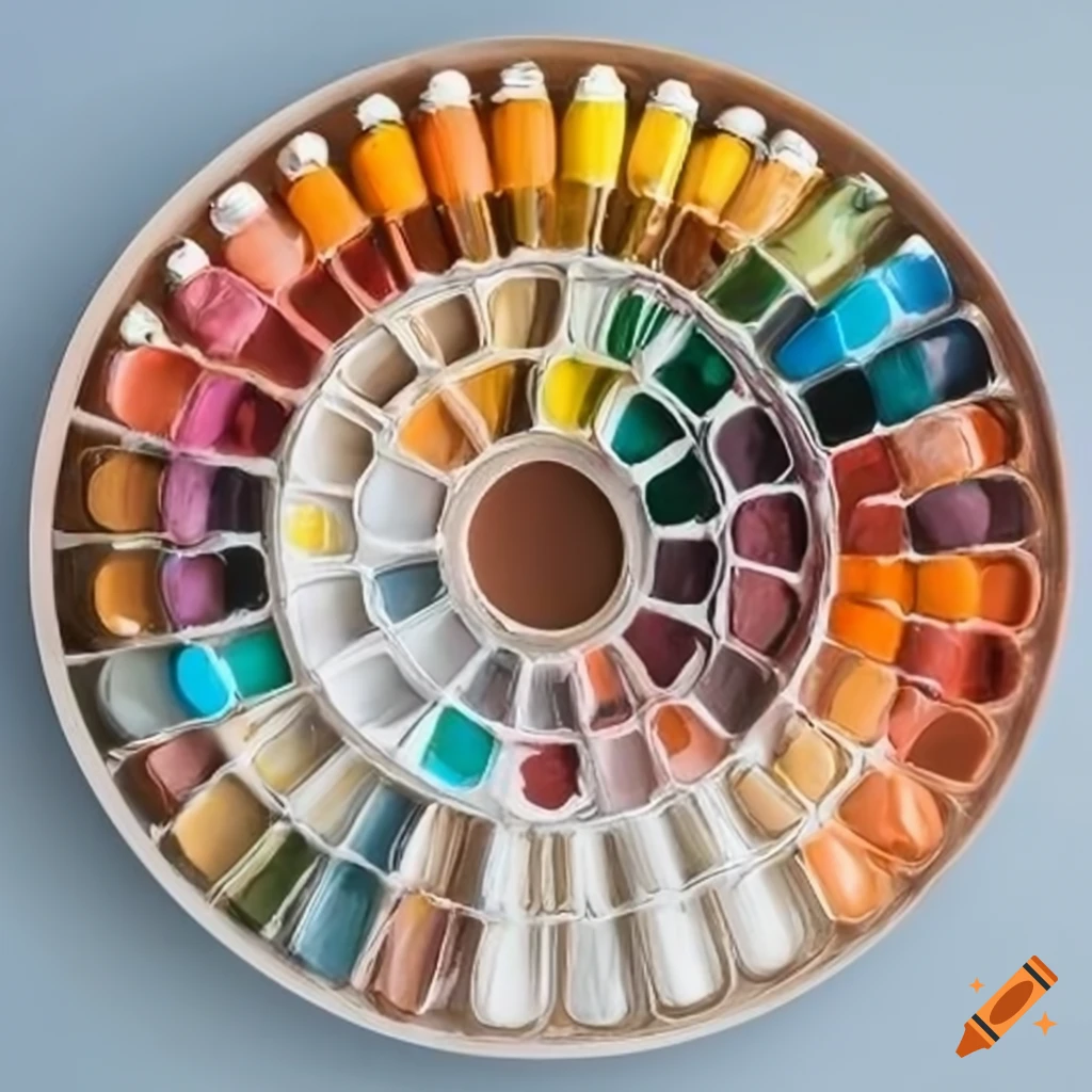 Circular paint palette on Craiyon