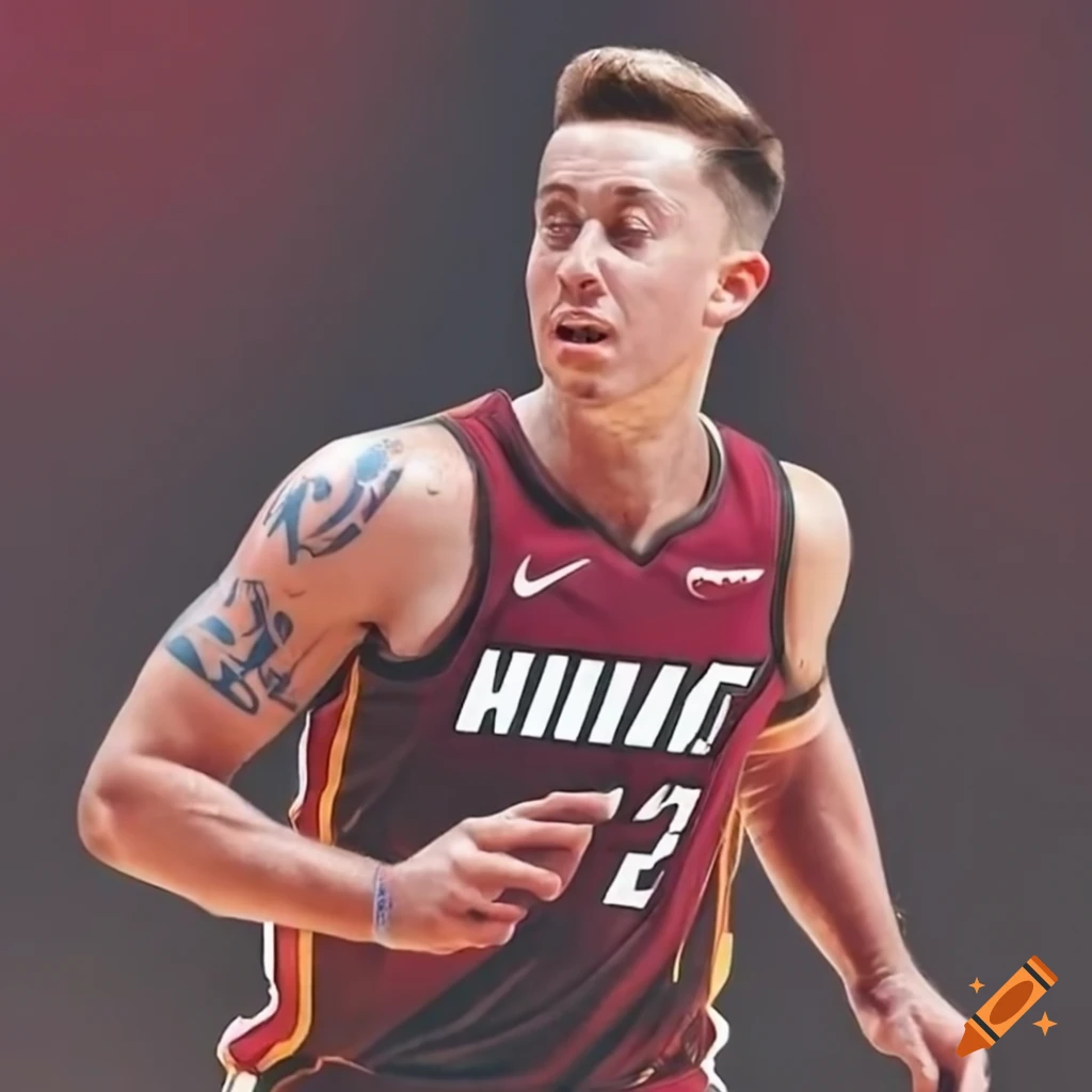 Miami heat's duncan robinson in number 55 jersey with arm sleeve ...