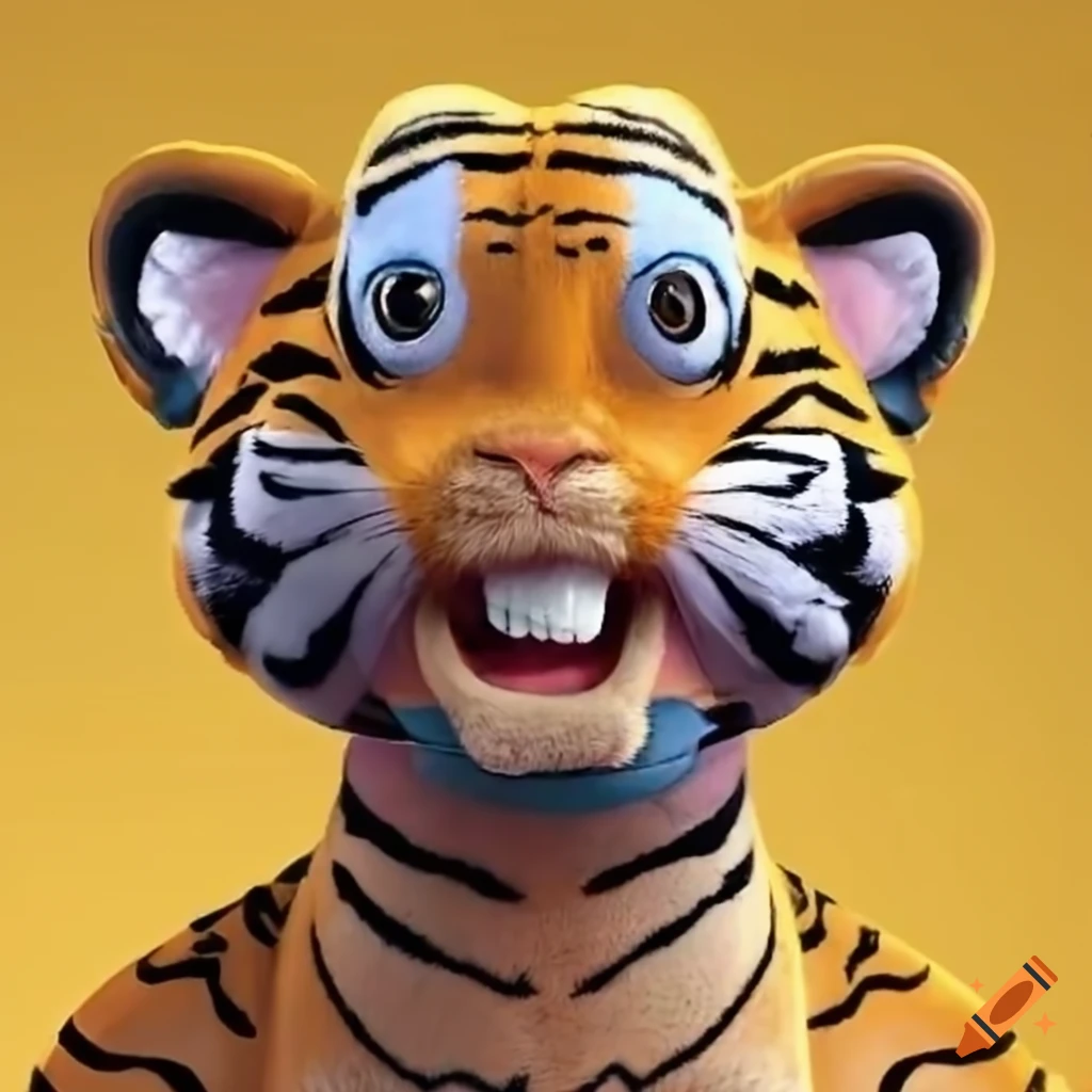 Frank the tiger with a playful expression on Craiyon