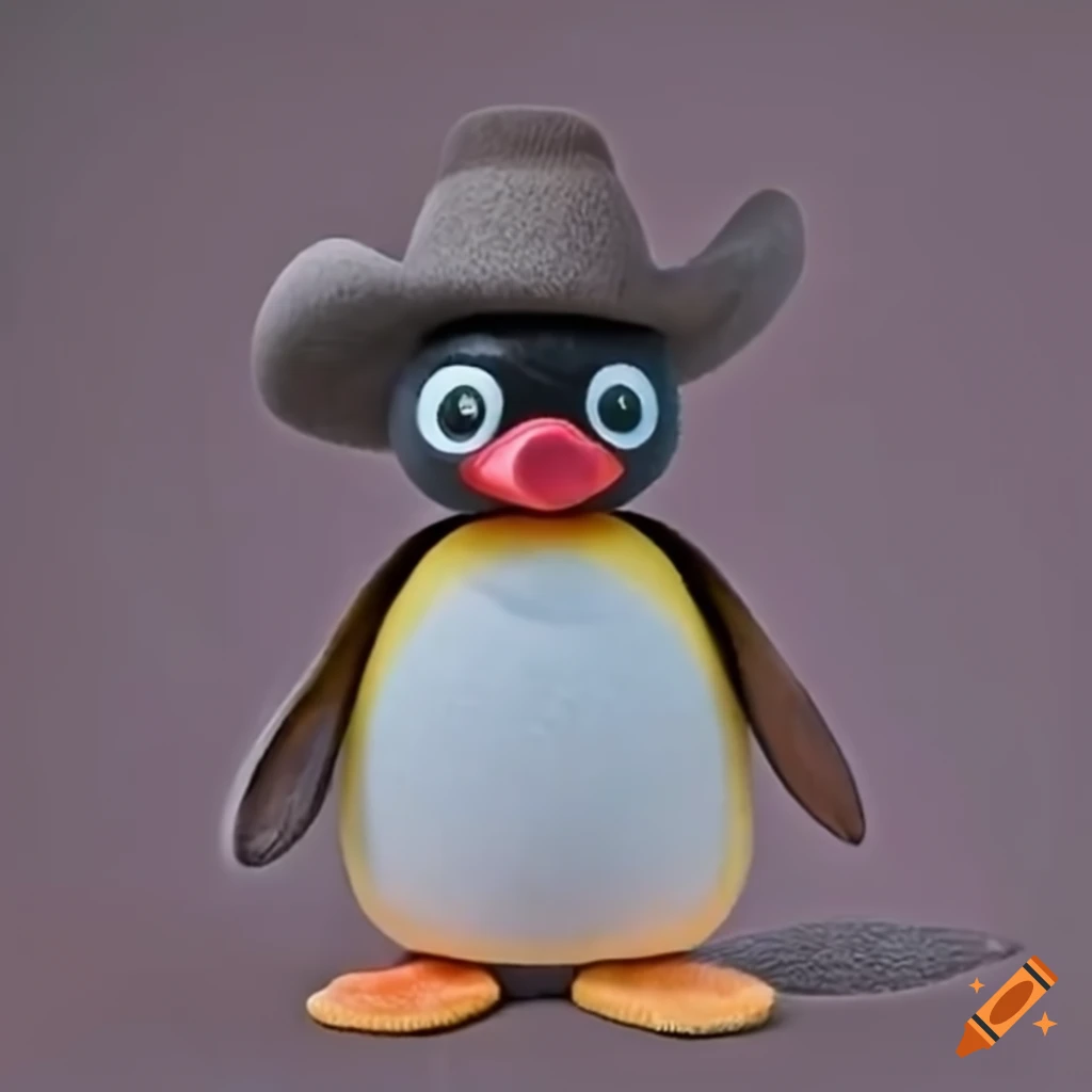 Pingu wearing a cowboy hat on Craiyon