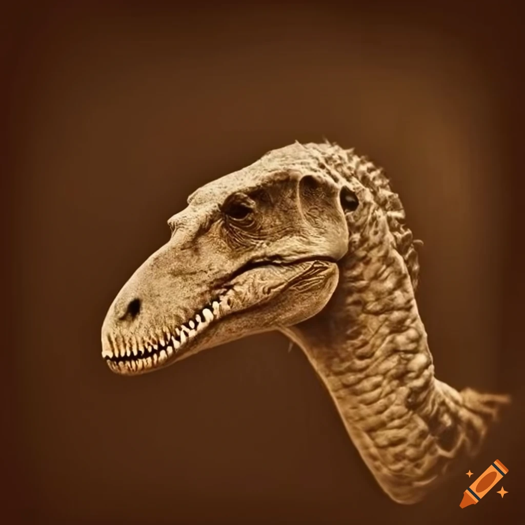 Vintage sepia tone dinosaur artwork illustration on Craiyon