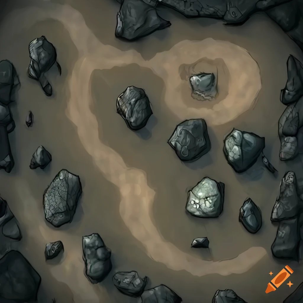 Rpg map of gray rock ground on Craiyon