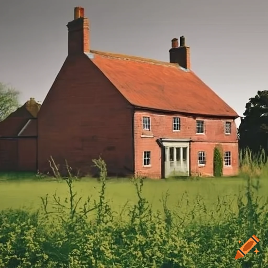 North nottinghamshire red brick farmhouse on Craiyon