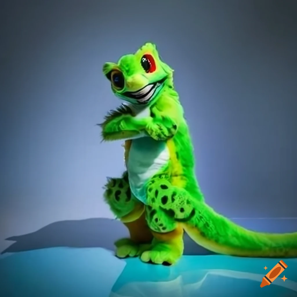 Close up of 3 nurses wearing gecko reptile fursuit mascot costumes at ...