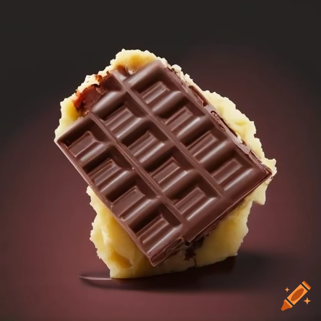 Chocolate bar with mashed potatoes on Craiyon