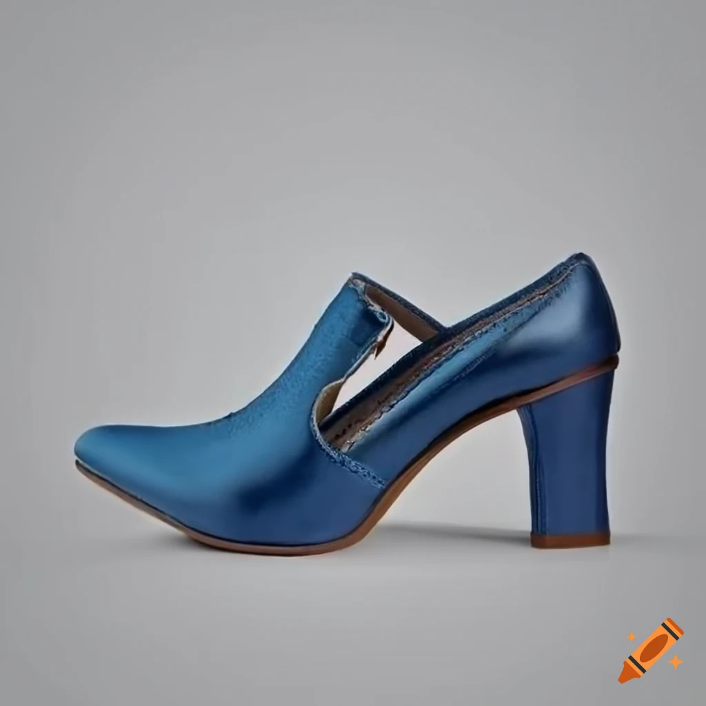 Blue lady shoe on isolated white background on Craiyon