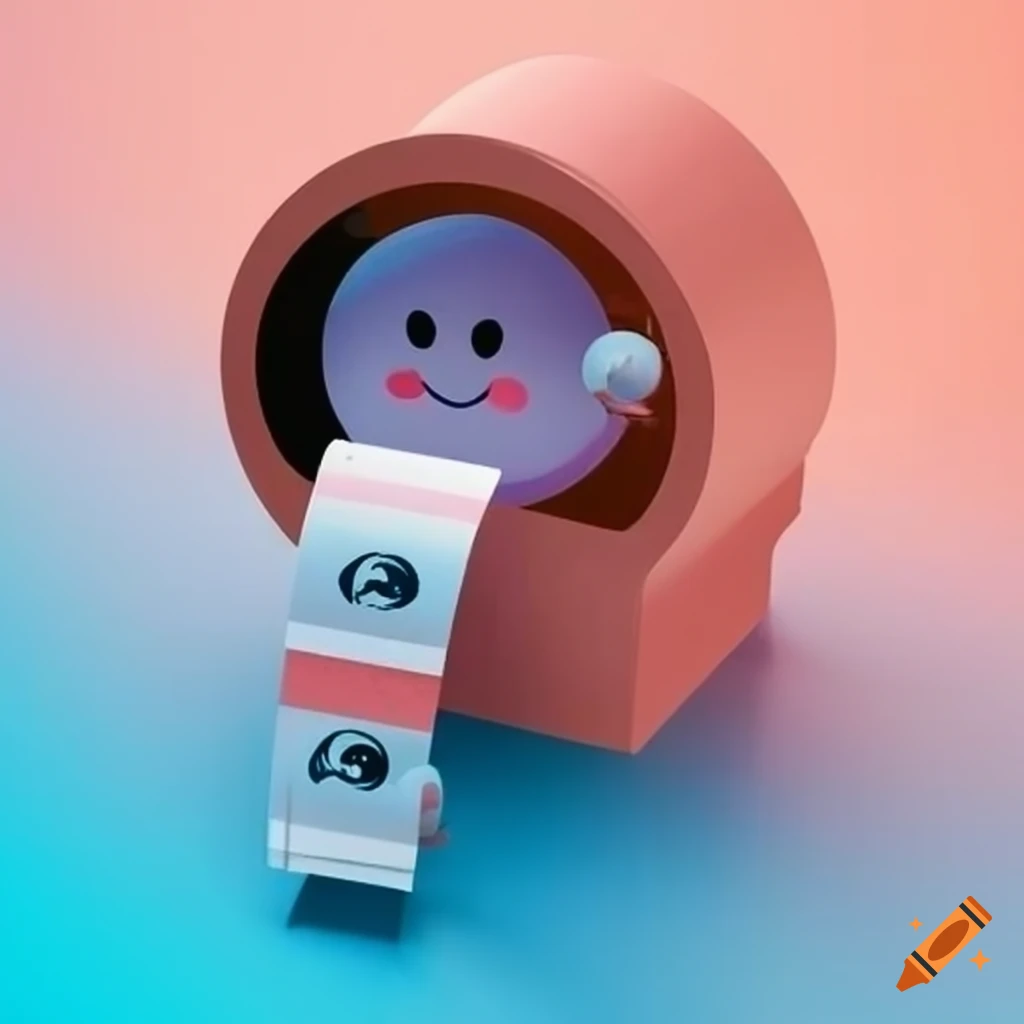 Label printer with sad face expression on Craiyon