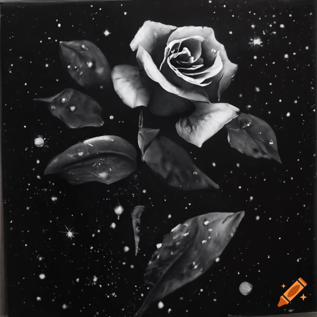 Rose floating in space on Craiyon