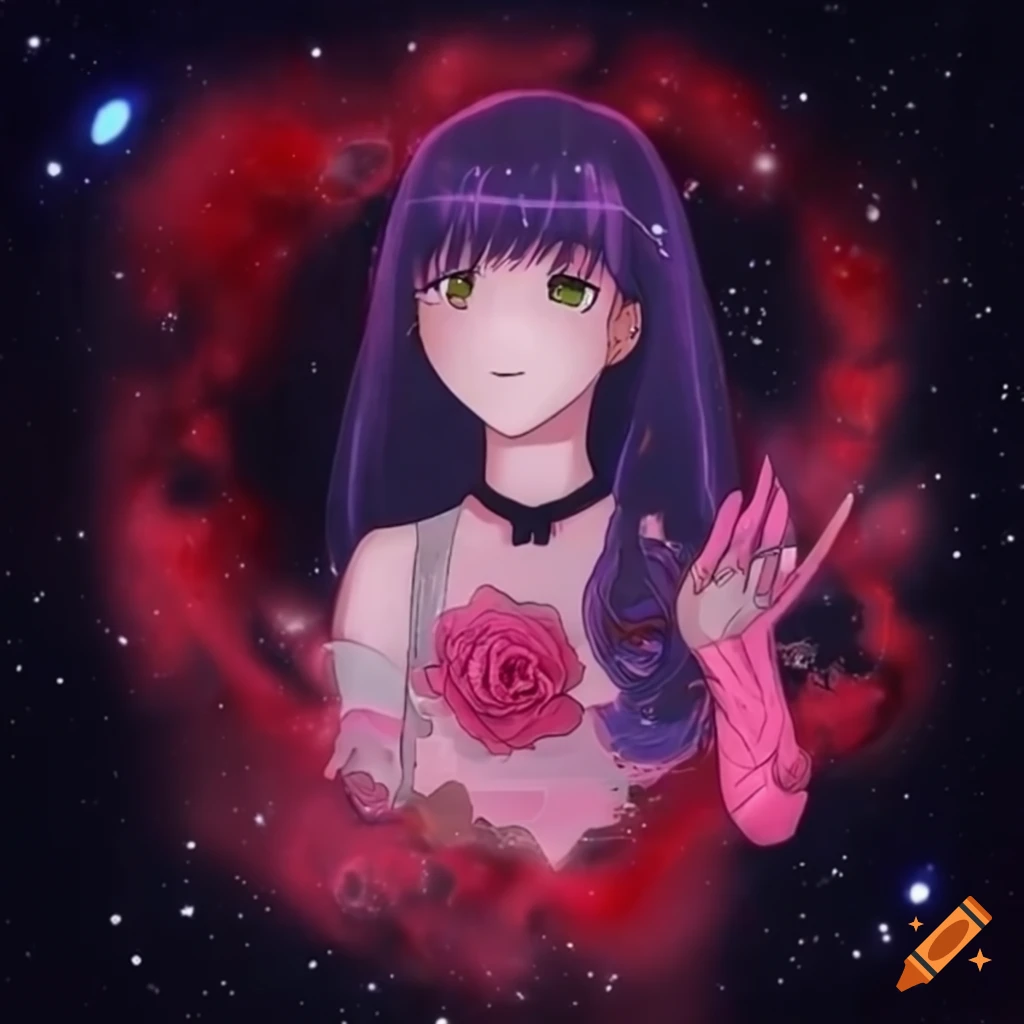 Rose floating in space on Craiyon