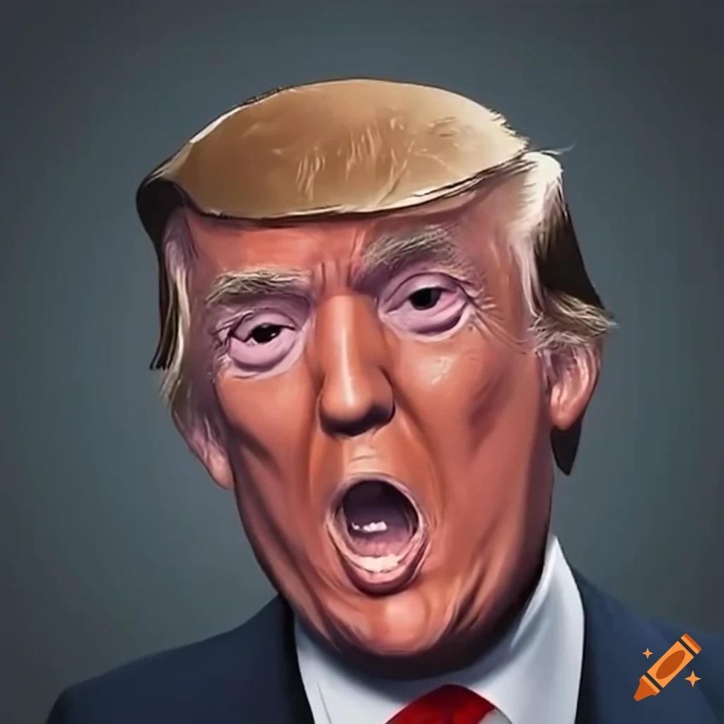 Satirical depiction of a famous figure with a steak on his head on Craiyon