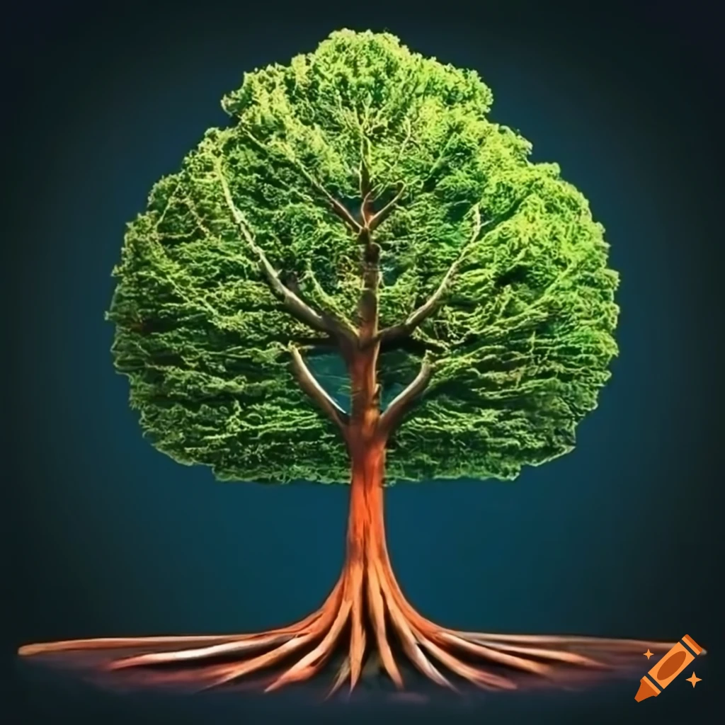 Northwest direction concept with a tree on Craiyon