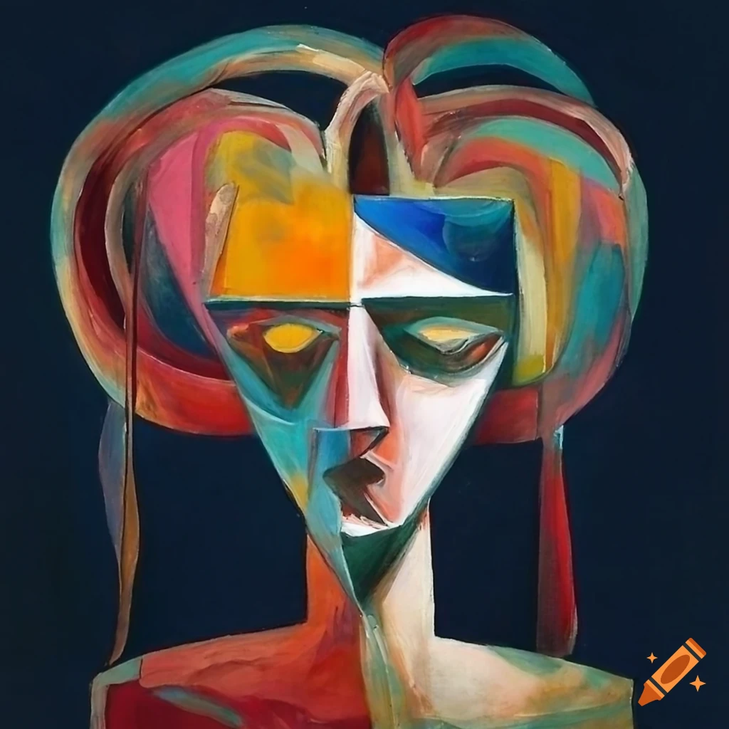 Cubist expressionist surrealist impressionist demonic bent flower on ...