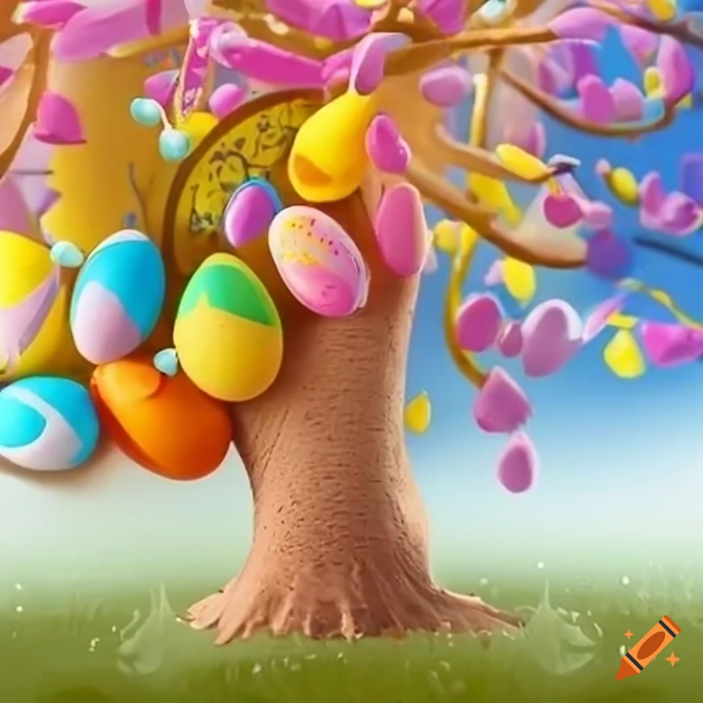Easter egg tree on Craiyon