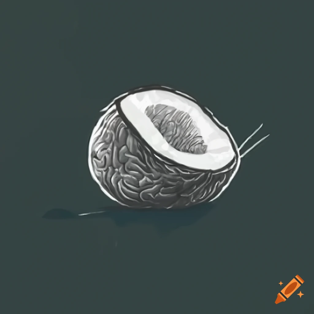Coconut resembling a brain on Craiyon
